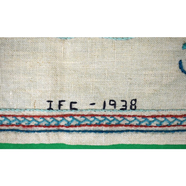 The Bermudas Hand-Stitched Island Map, C1938 | Chairish