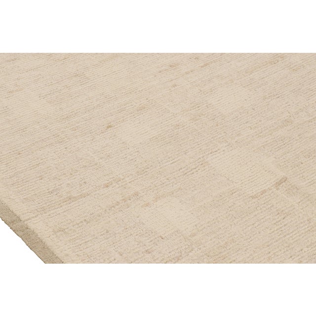 Rug & Kilim’s Modern Textural Rug in Beige and Cream With Ribbed ...