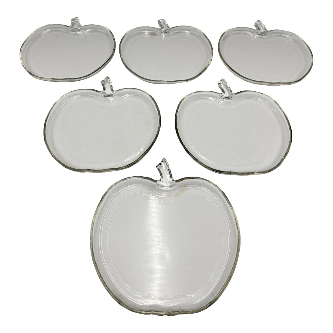 Vintage Clear Hazel Atlas Apple Orchard Plates - Set of 6 | Chairish