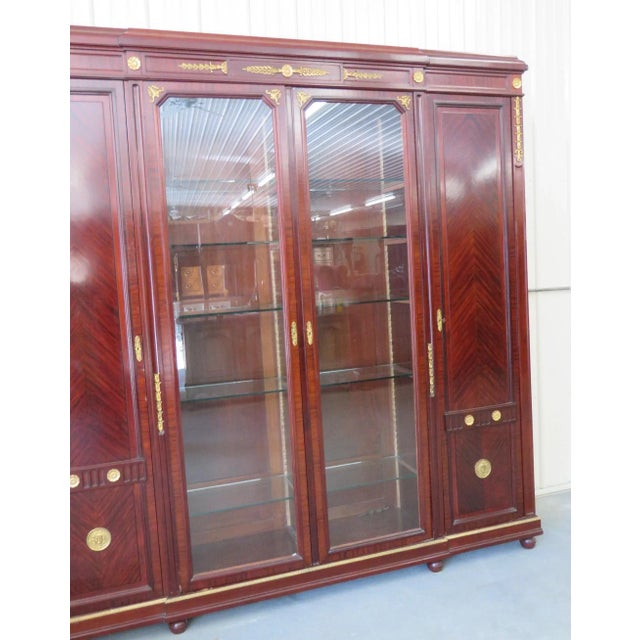 Regency Style Brass Mounted Breakfront Cabinet | Chairish