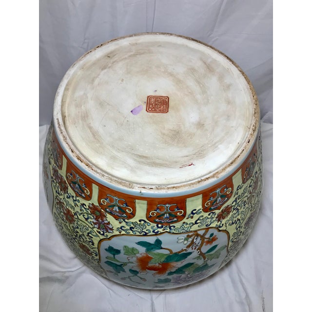 20th Century Chinese Porcelain Jardiniere Fish Pot With Stand | Chairish