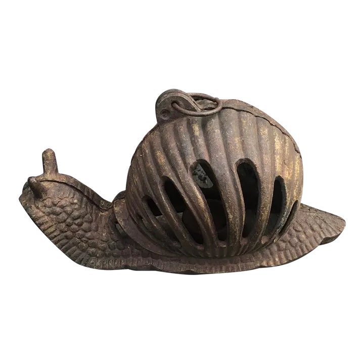 Vintage Cast Iron Snail Japanese Lantern | Chairish
