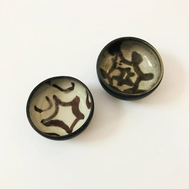 Pair of Small Raku Pottery Bowls | Chairish