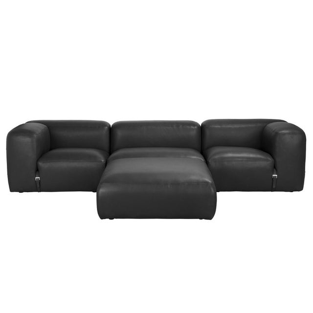 NOIR Augustus Modular Ottoman, Santosa Matte Black Leather | Chairish