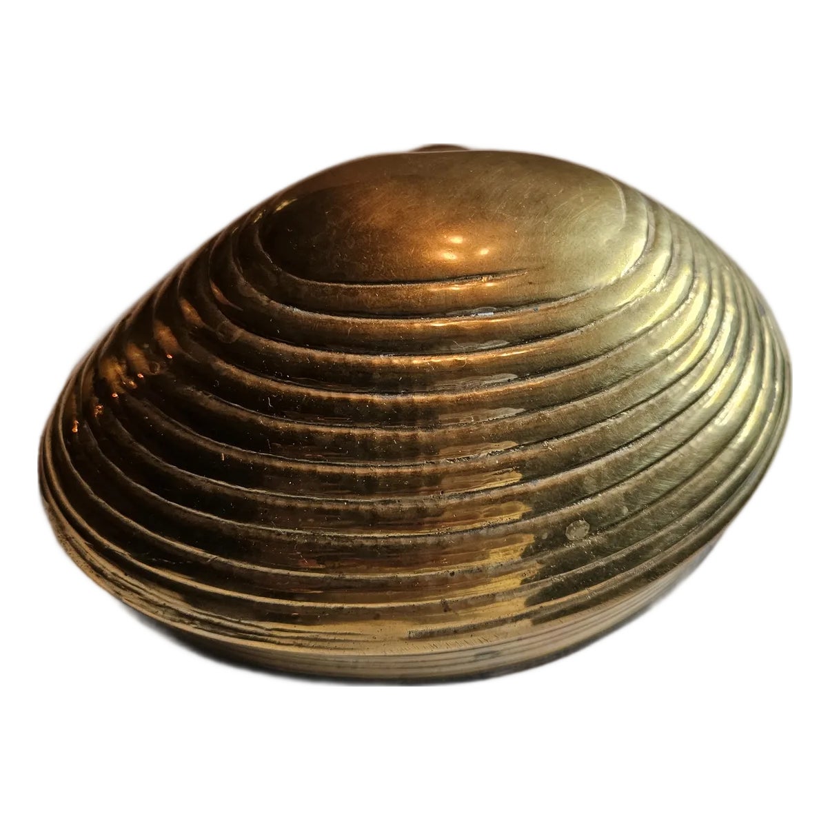 Beautiful Hinged Brass Clam Shell Box 1960s | Chairish