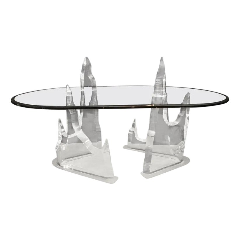 Signed Lion in Frost "Iceberg" Acrylic Dining Table, u.s.a. 1970's ...