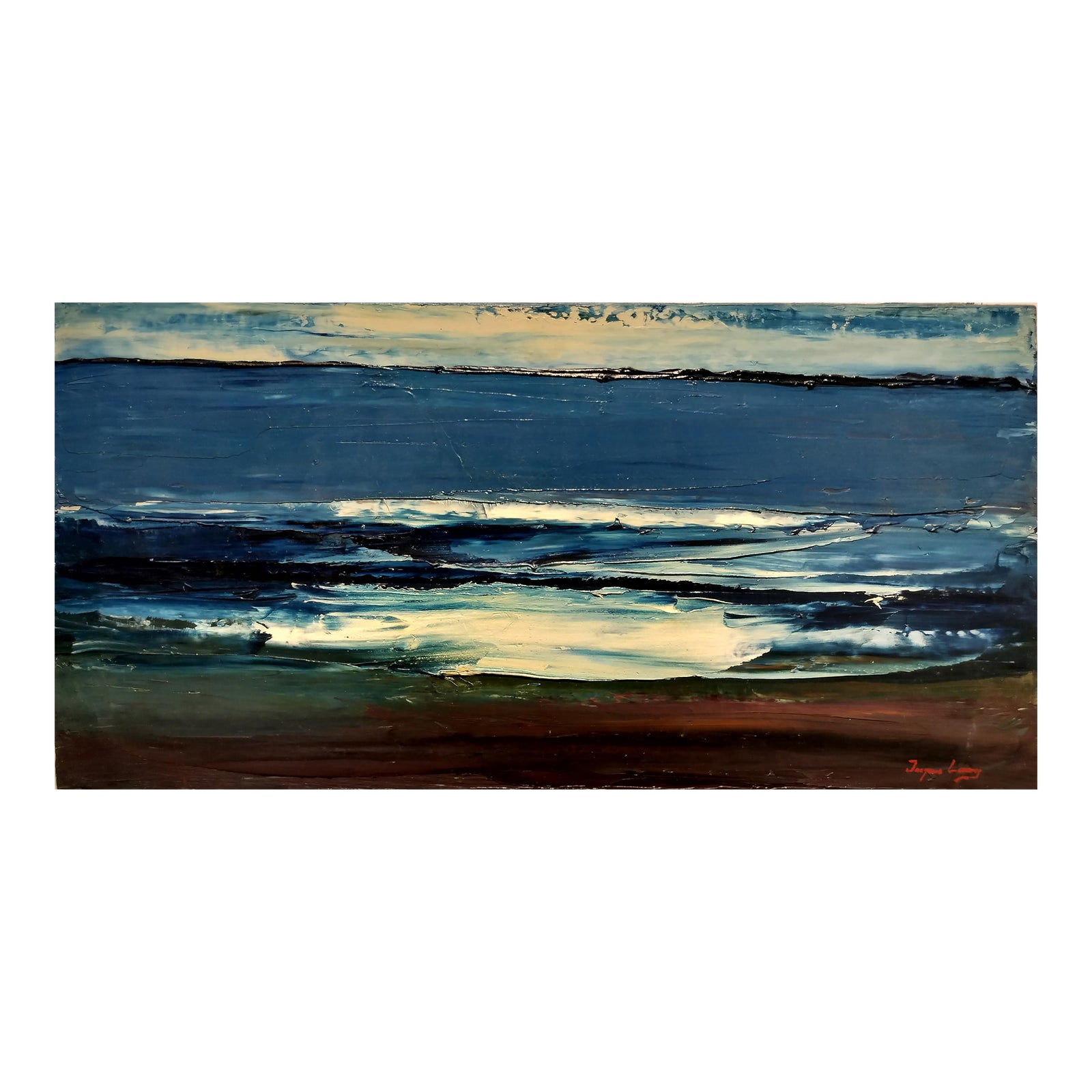 Early Work by French American Artist Jacques Lamy "The Sea" Circa 1960 ...