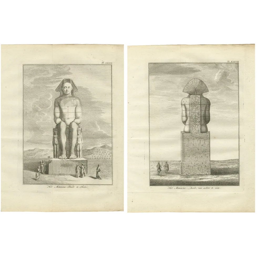 Colossus of Memnon at Thebes, 1776, Paper, Set of 2 | Chairish