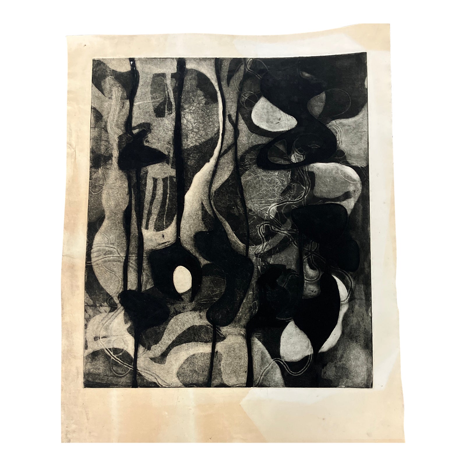 Mid Century Modern Abstract Lithograph Print | Chairish