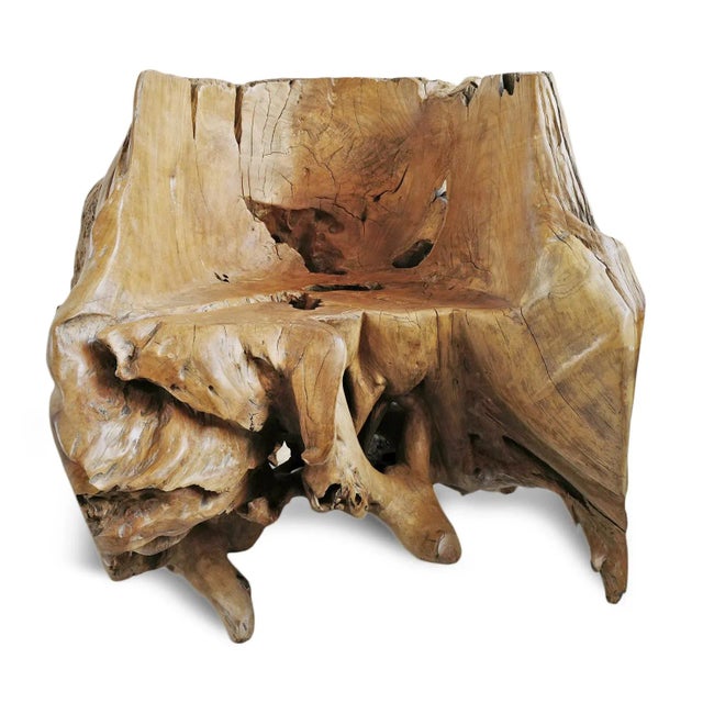 Free Form Burl Wood Root Chair | Chairish