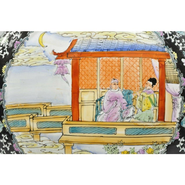 Vintage Chinese Porcelain Double Handle Moon Flask Vase | Chairish