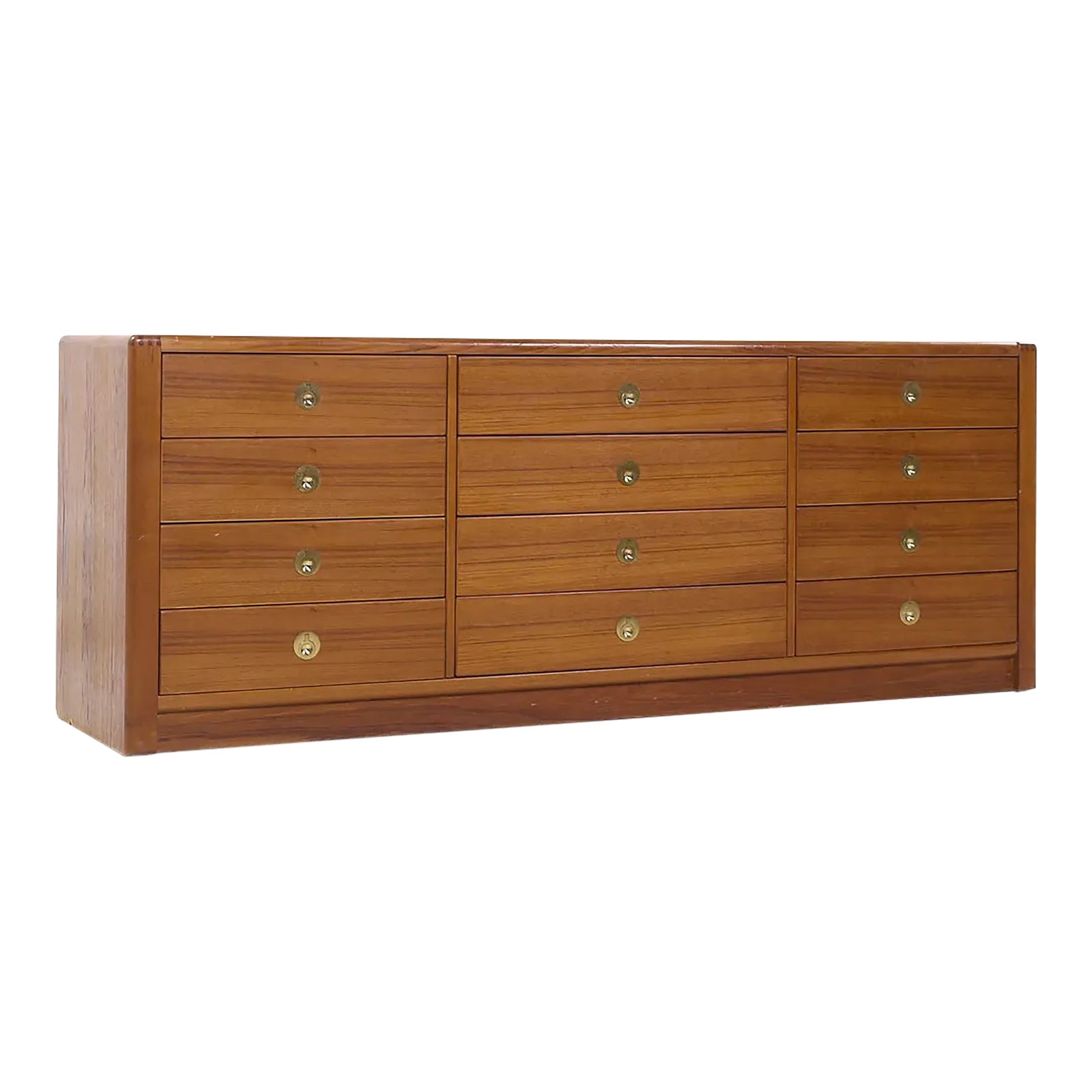 D Scan Captain Line Mid Century Danish Teak and Brass Lowboy Dresser ...