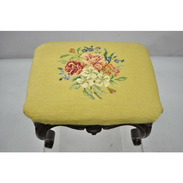 Antique Victorian Carved Walnut Figural Lion Female Face Footstool ...