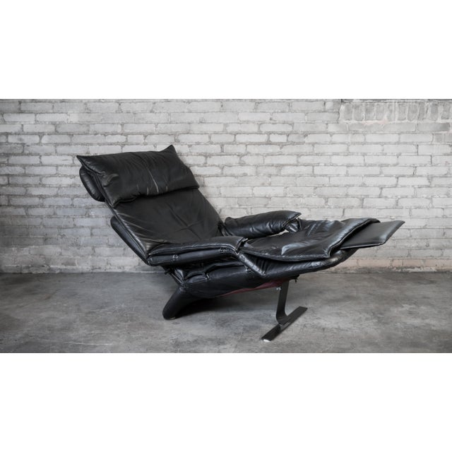 1980s Postmodern Percival Lafer 'Pony' Leather Recliner Chair | Chairish