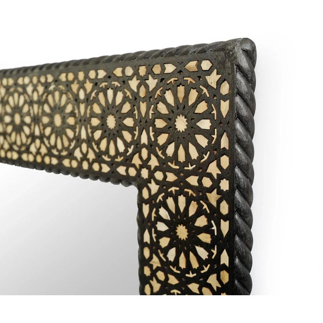 Square Moroccan Wood Inlay Mirror Small | Chairish