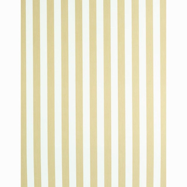 Schumacher Edwin Stripe Medium Wallpaper in Sand | Chairish