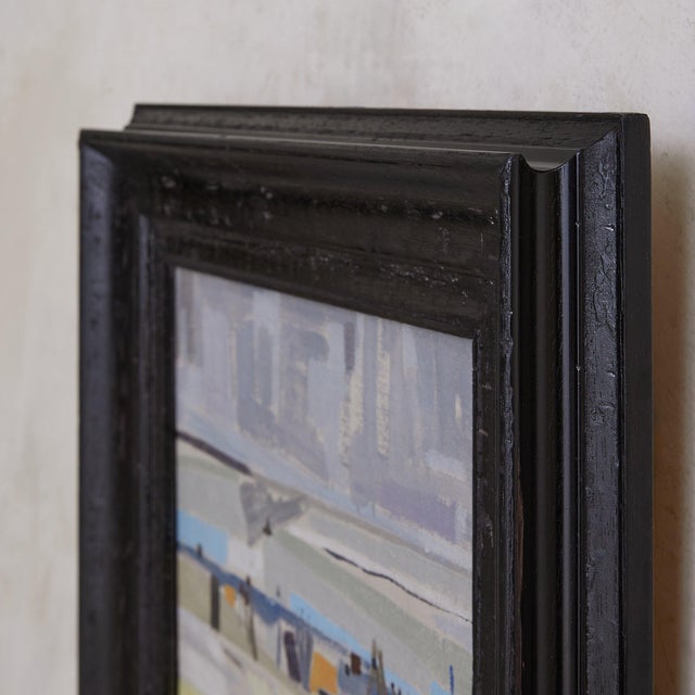 French Oil on Canvas Harbor Scene Painting, 1958 | Chairish