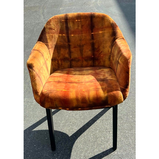 1970s Mid-Century Modern Rust Orange Hand Dyed Accent Chair | Chairish
