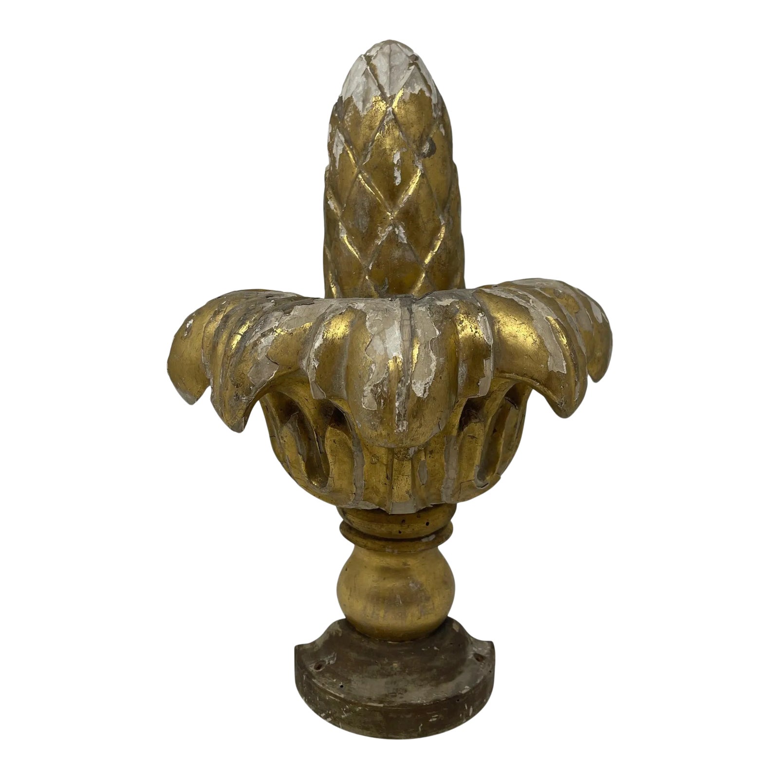Antique French Gold Leaf Finial | Chairish