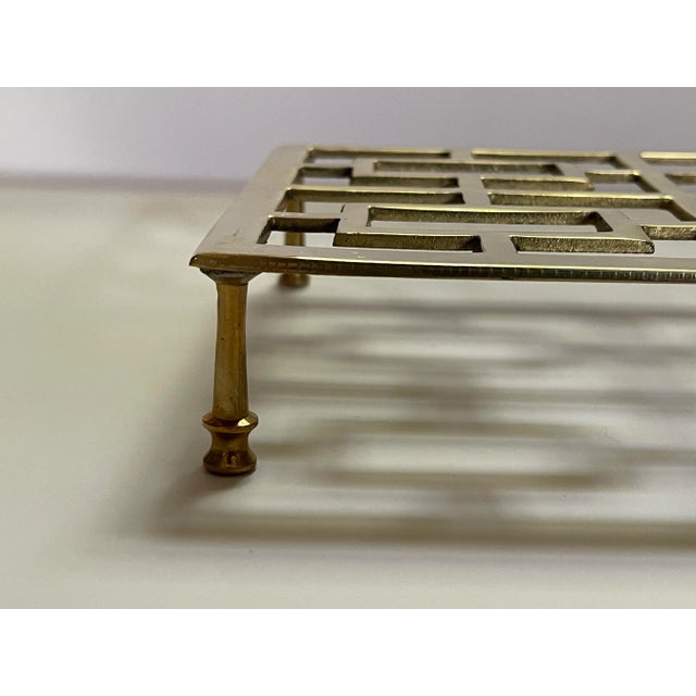 Vintage Indian Brass Rectangular Trivets- a Pair | Chairish