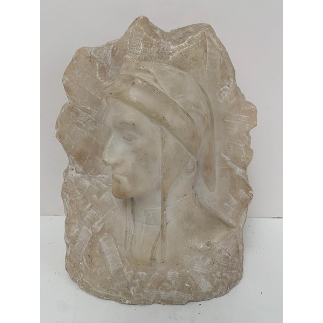 Early 20th Century Traditional Style Bas-Relief Marble Bust of Dante ...