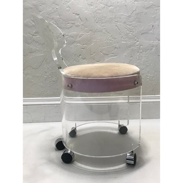 1970s Mid-Century Modern Lucite Vanity Chair | Chairish