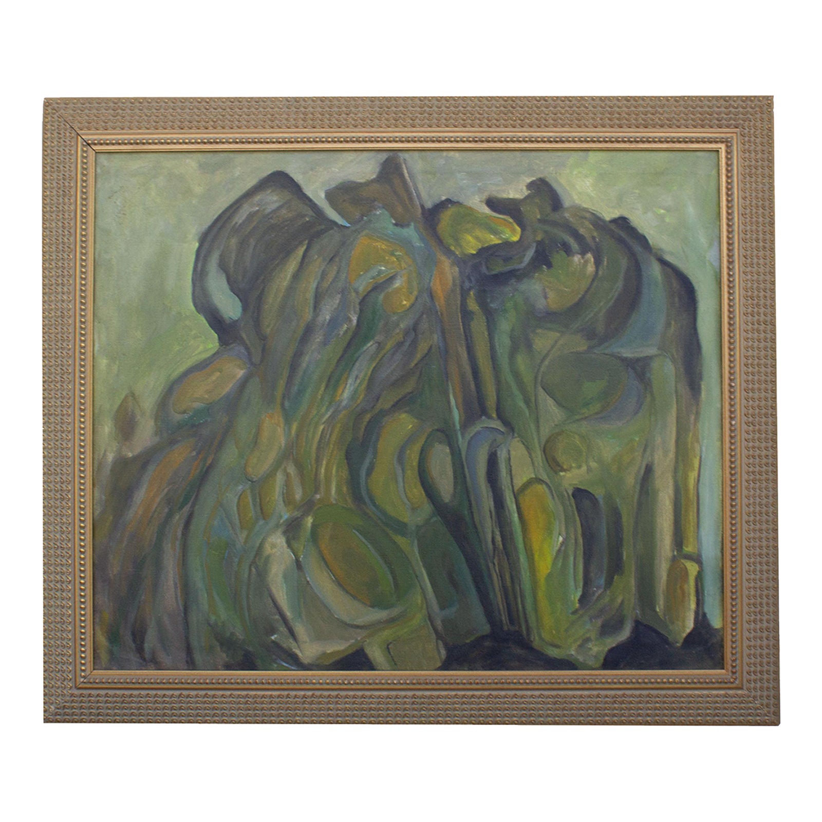 1966 Abstract Oil on Canvas Painting Signed by Artist Steve Redman ...