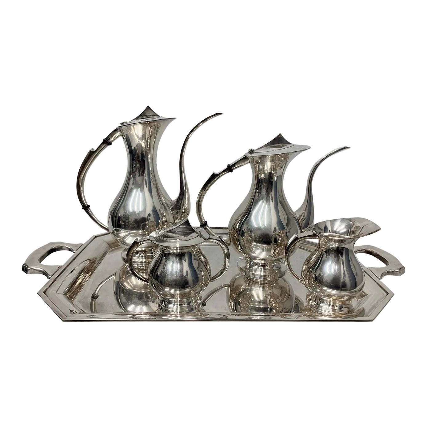 Japanese Silver Plated Coffee or Tea Set - 5 Pieces | Chairish