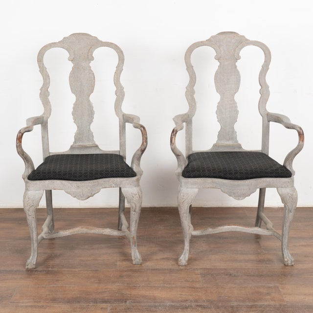 Pair, Swedish Rococo Style Arm Chairs, Circa 1890 | Chairish