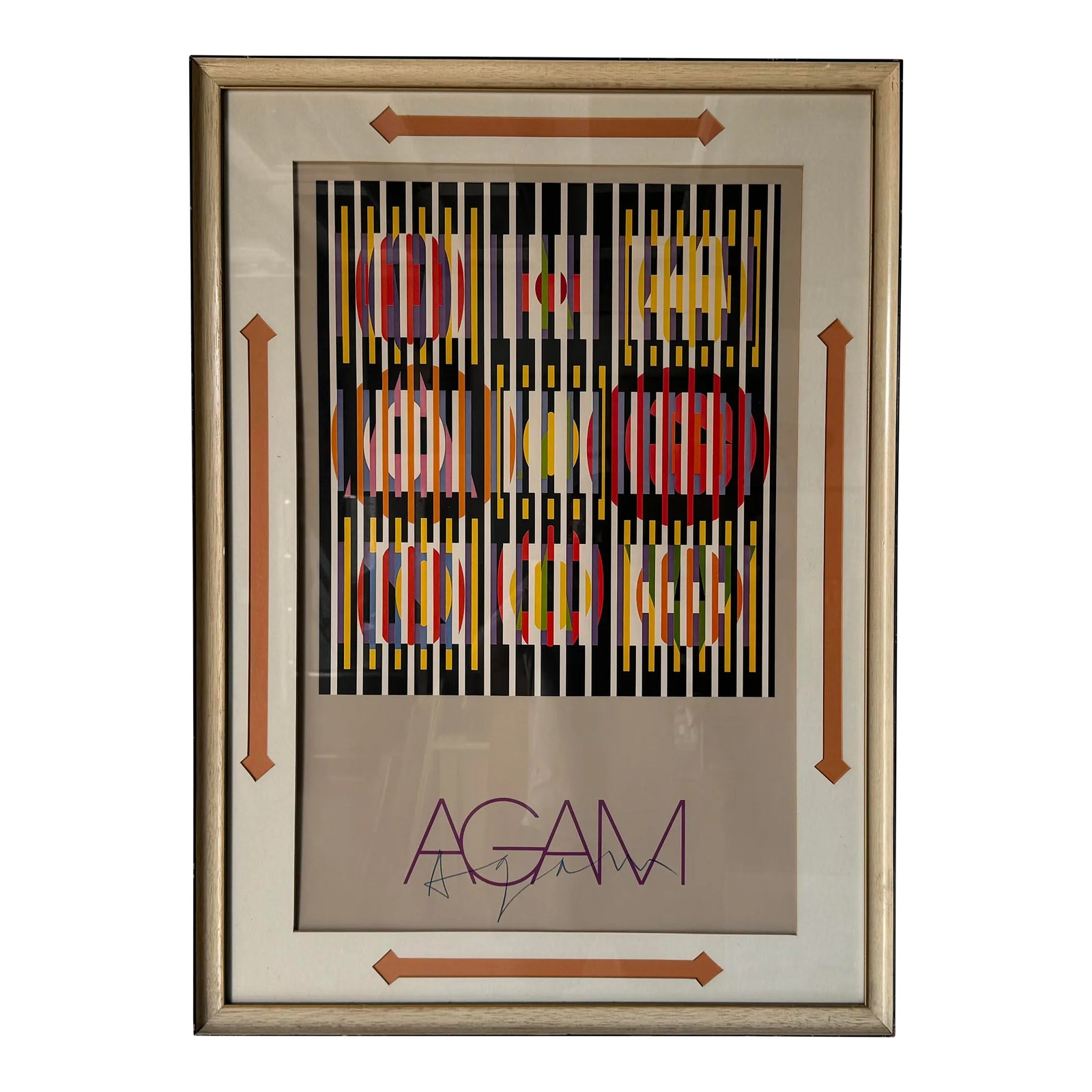 Yaacov Agam " Op Art " Hand Signed Poster | Chairish