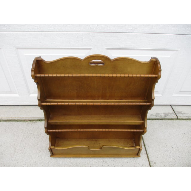 Large Wooden Magazine Rack With Shelves | Chairish