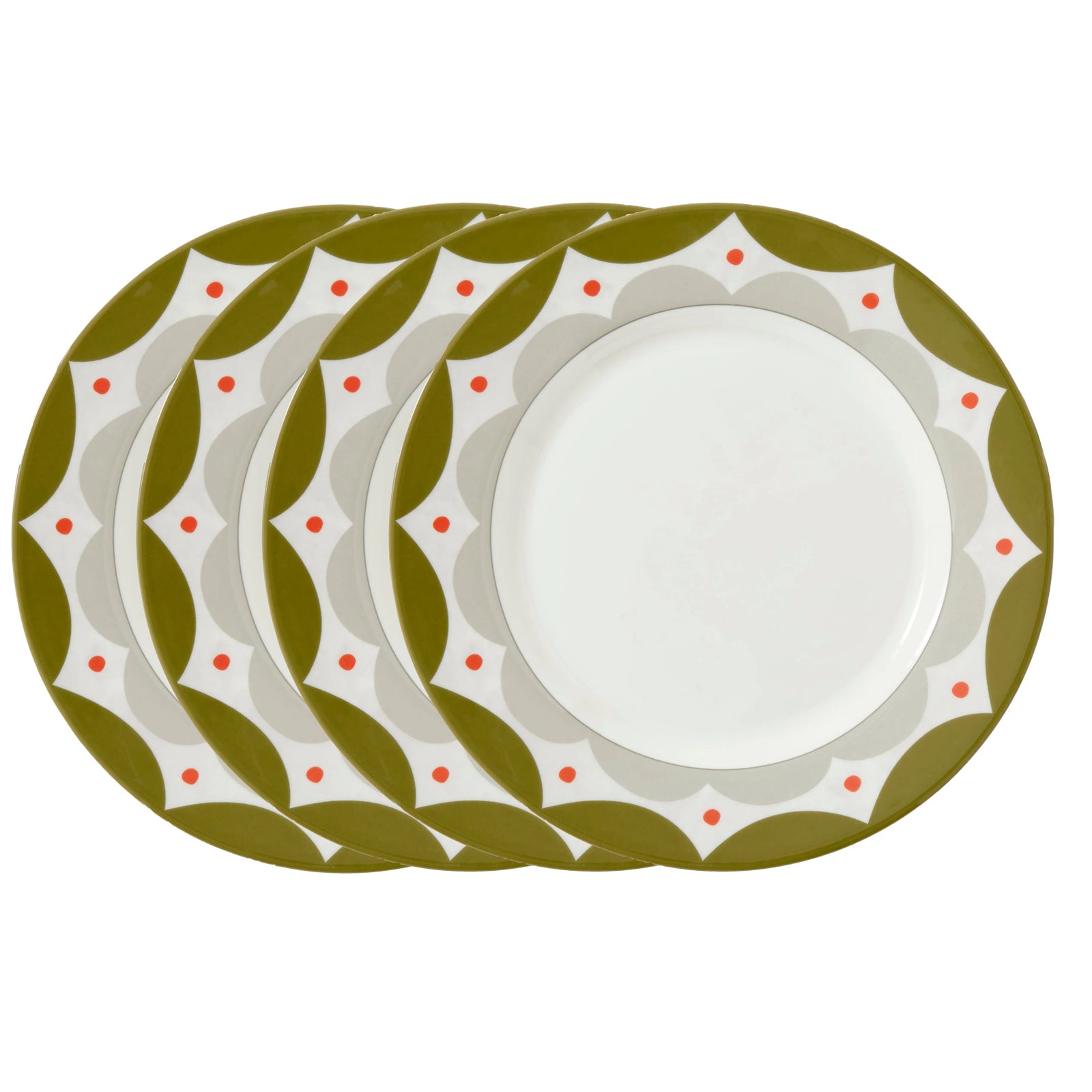 Spode Kit Kemp Geo Geo Dinner Plate 11", Set of 4 | Chairish