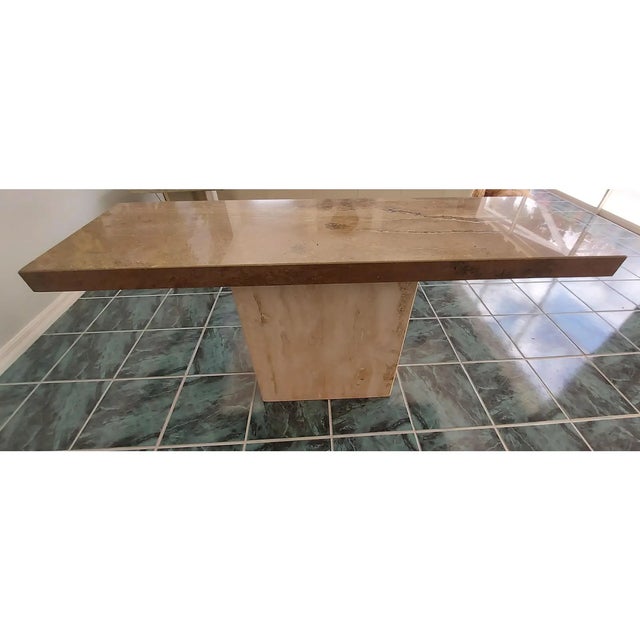 Late 20th Century Italian Marble Console Table | Chairish