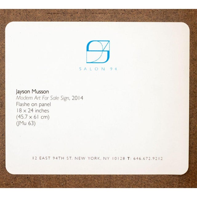 Jayson Musson "Modern Art for Sale Sign", 2014 | Chairish