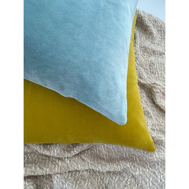 FirmaMenta Italian Light Blue Velvet Pillow | Chairish