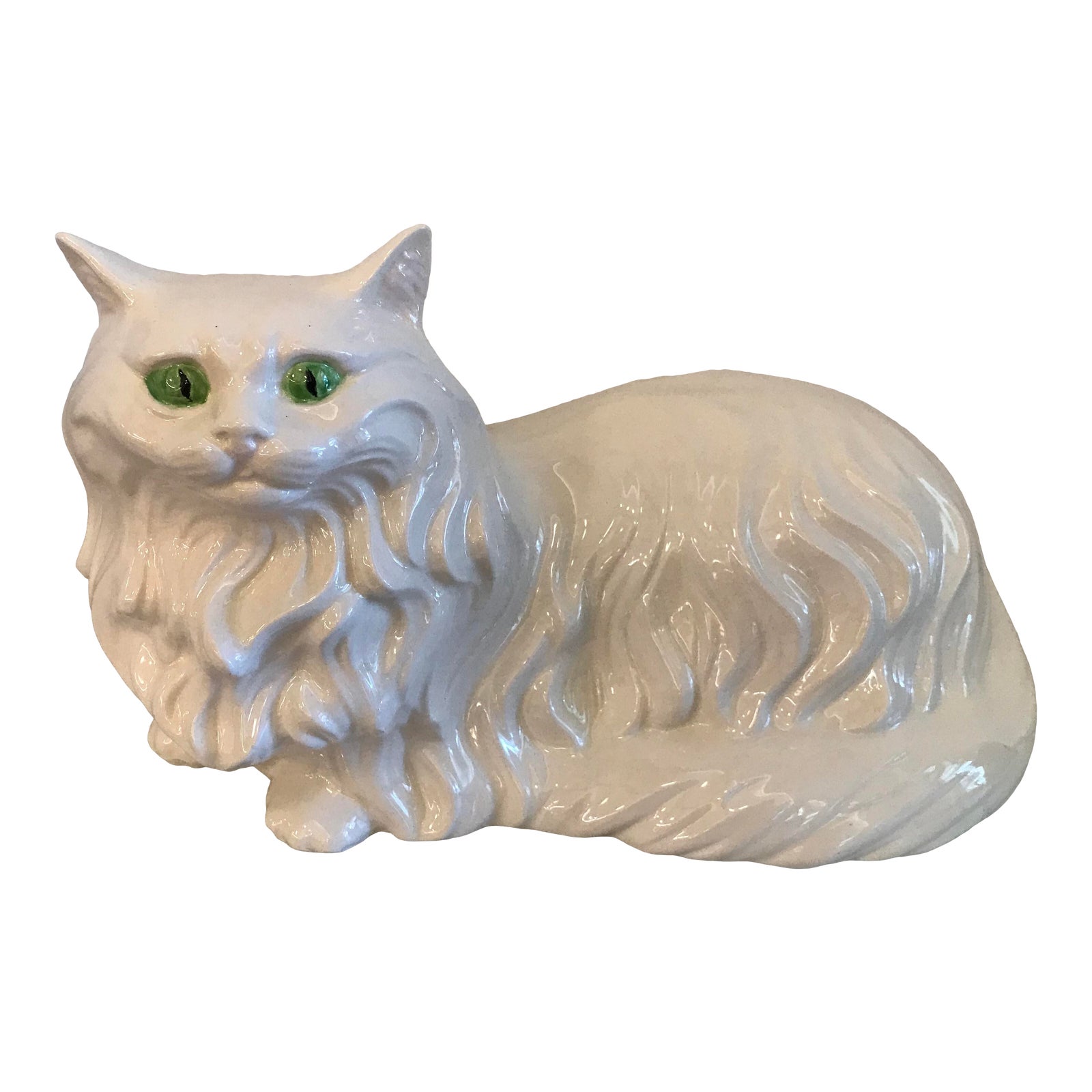 Vintage Ceramic Persian Cat | Chairish