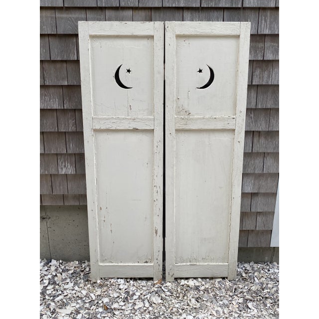 1920s Wood Crescent Moon and Star Cut-Out Shutters, Large - a Pair ...