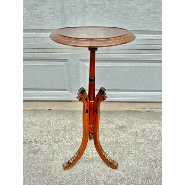 Art Deco Wooden Side Table Stand | Chairish