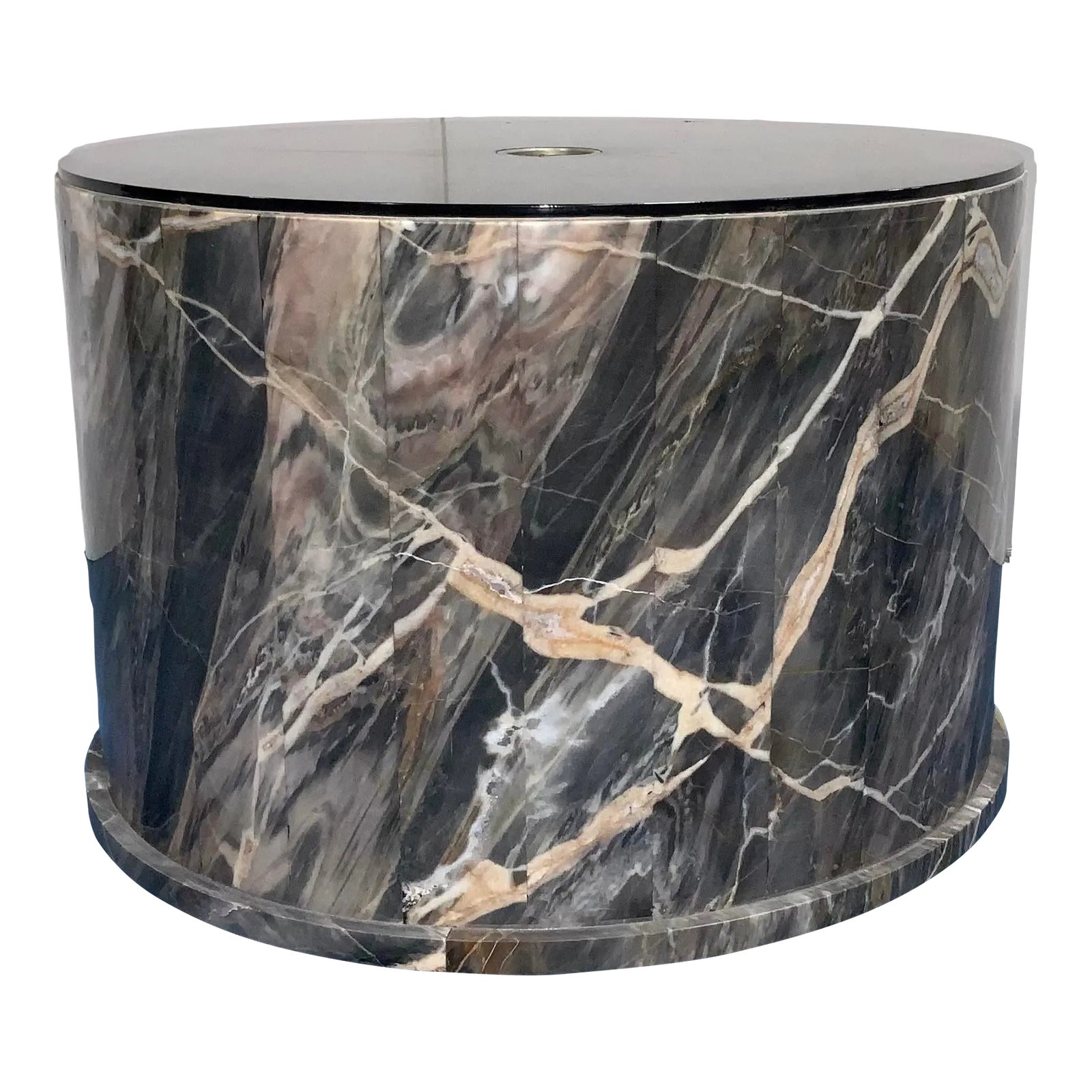 Baker Modern Dark Gray Solid Marble Cocktail Table Base | Chairish