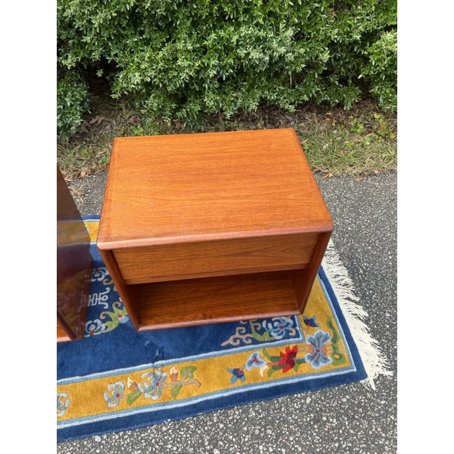 1960s Mid Century Danish Modern Teak Cube Nightstands by Danflex ...