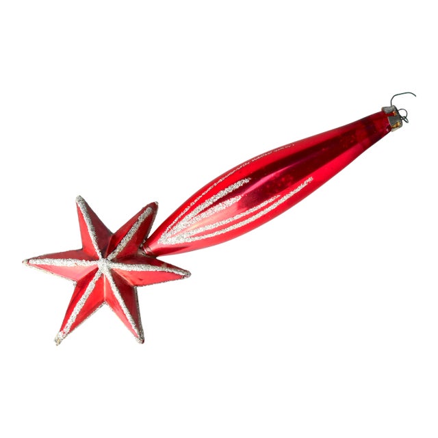 Large Midcentury Red Shooting Star Ornament | Chairish