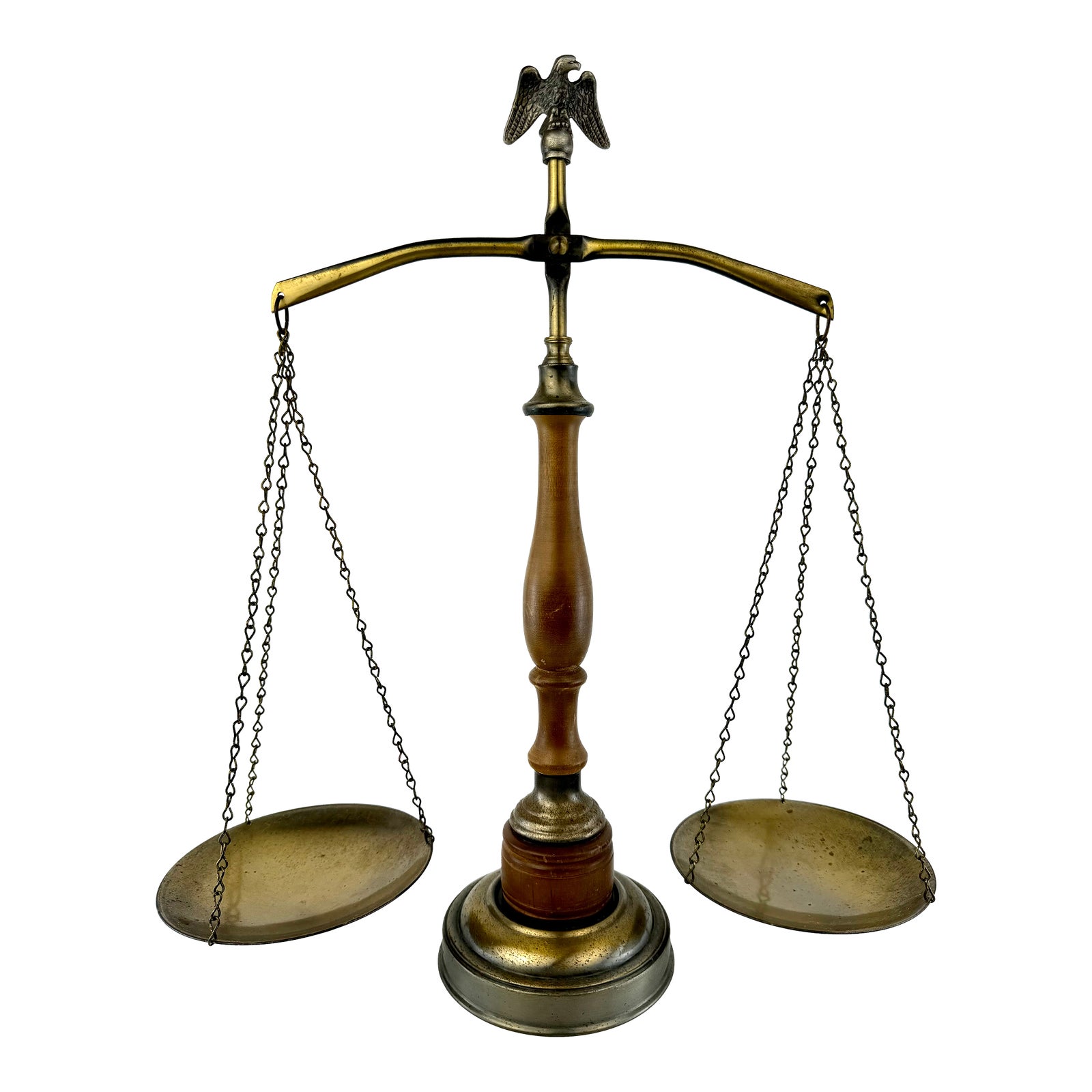 Antique Wood and Brass Tabletop Scales | Chairish