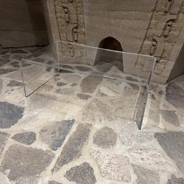 Modern Lucite Waterfall Coffee Table | Chairish