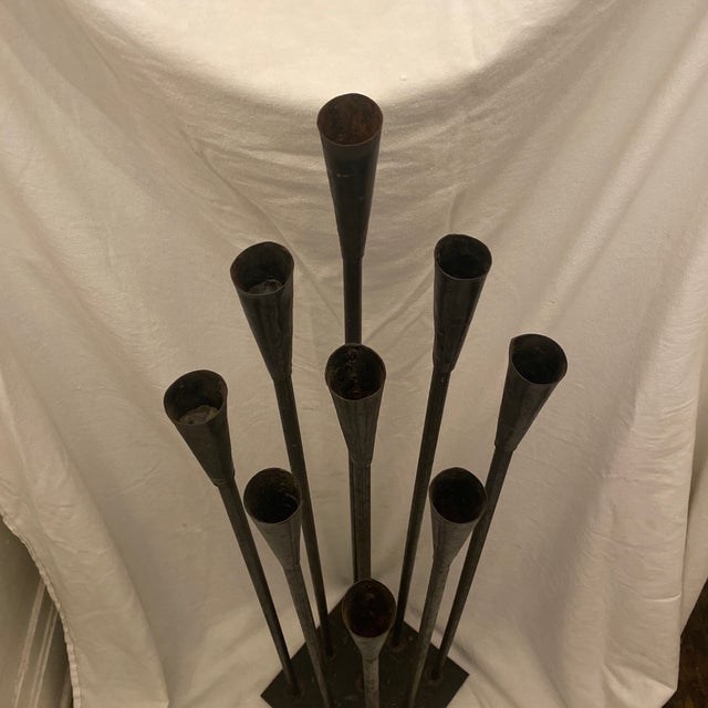 Mid-Century Modern Harry Bertoia Iron Floor Candelabra | Chairish