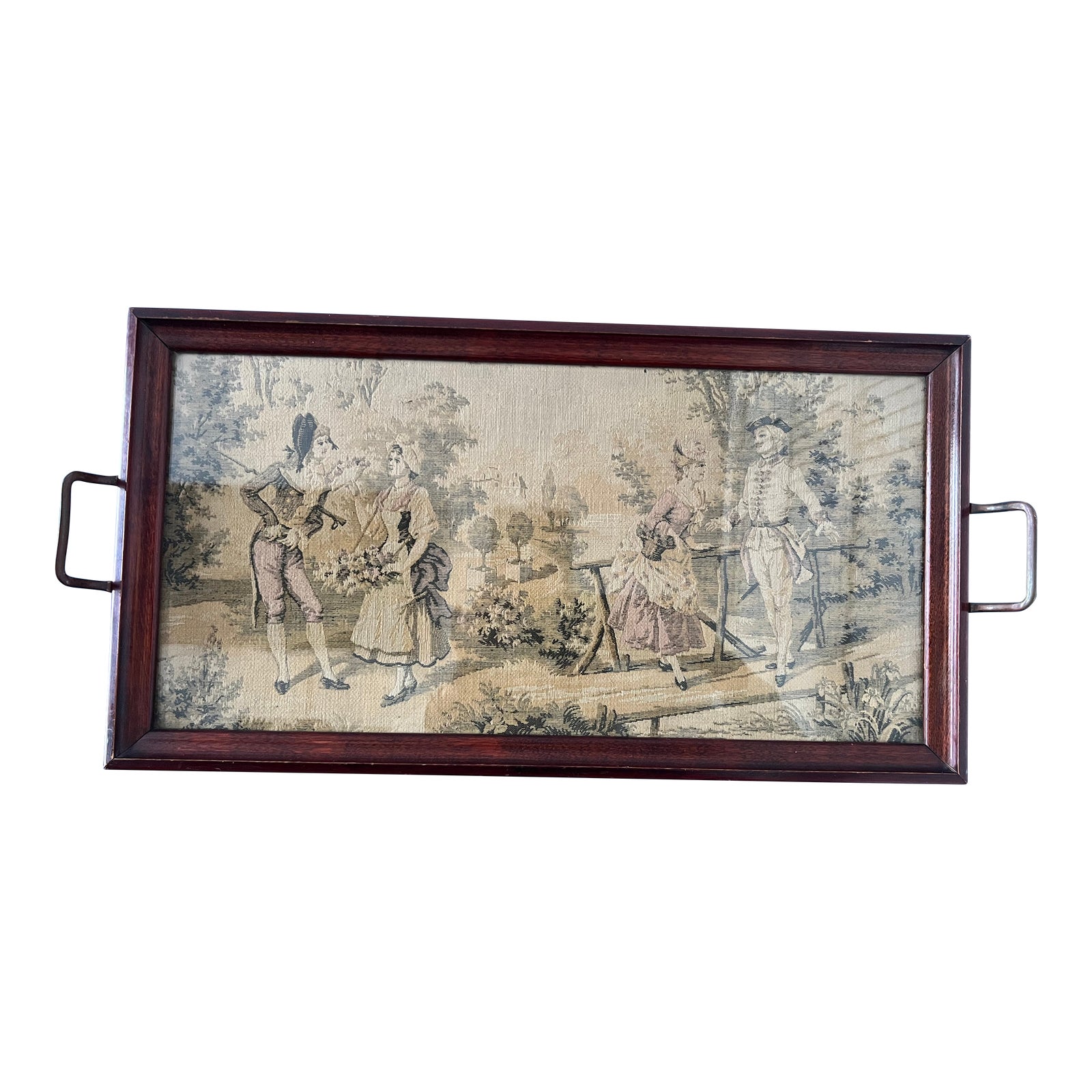 1950s Tapestry Serving Tray / Wall Hanging | Chairish