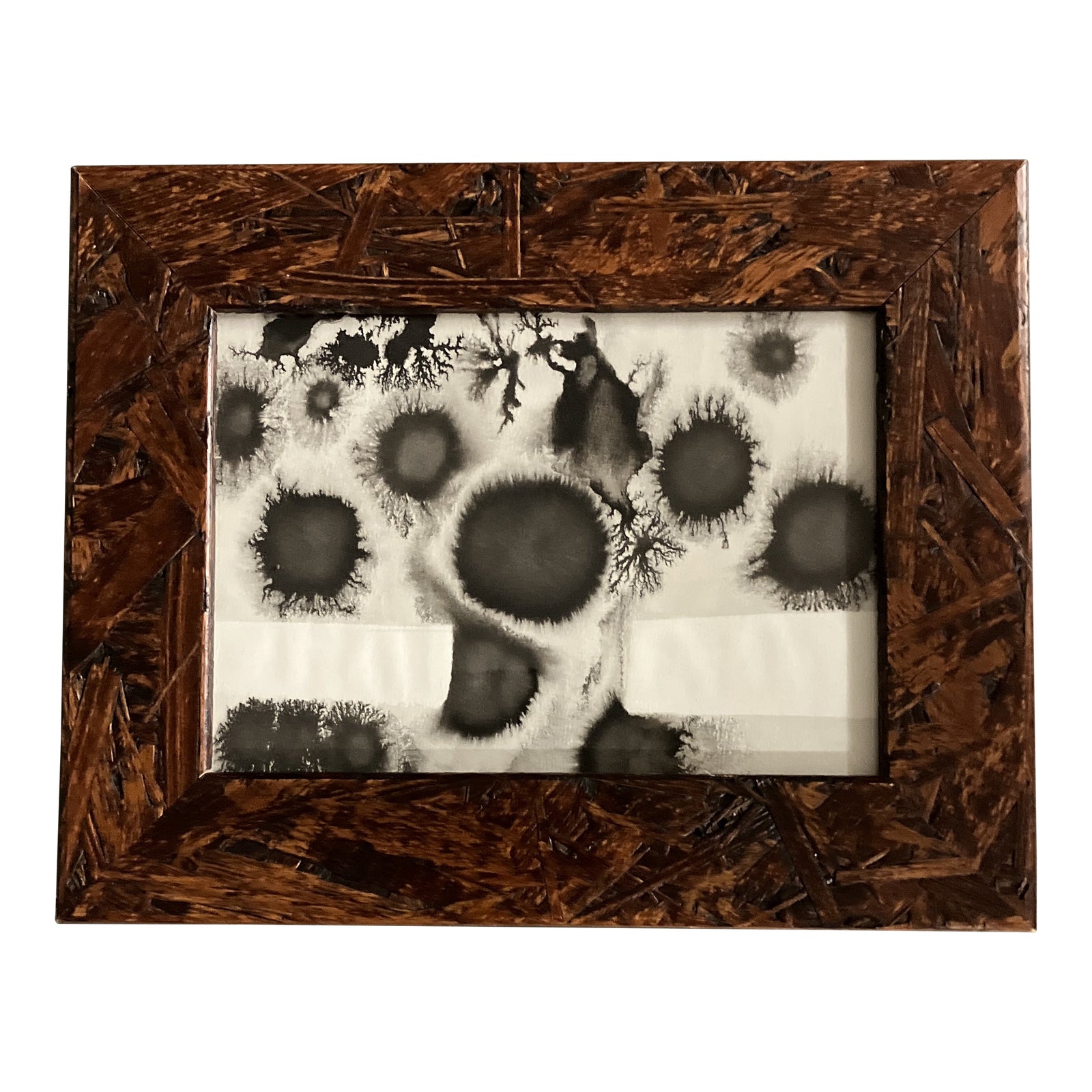 1970’s Original Abstract Painting Splintered Wood Frame | Chairish