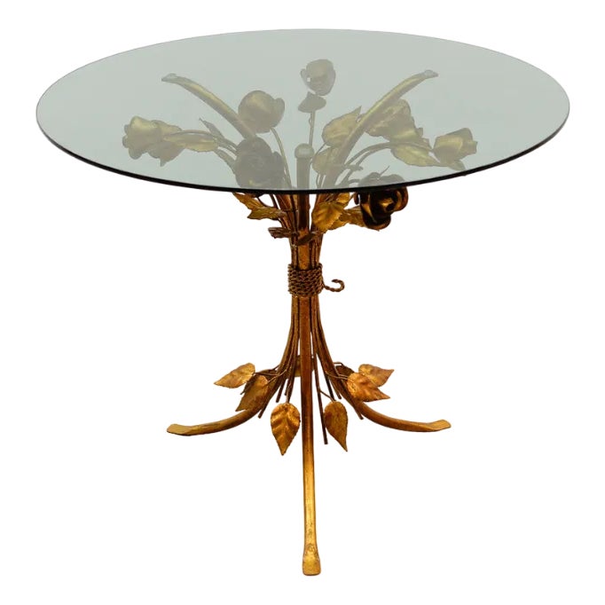 Florentine Metal Flower Coffee Table by Hans Kögl, Germany, 1970s ...