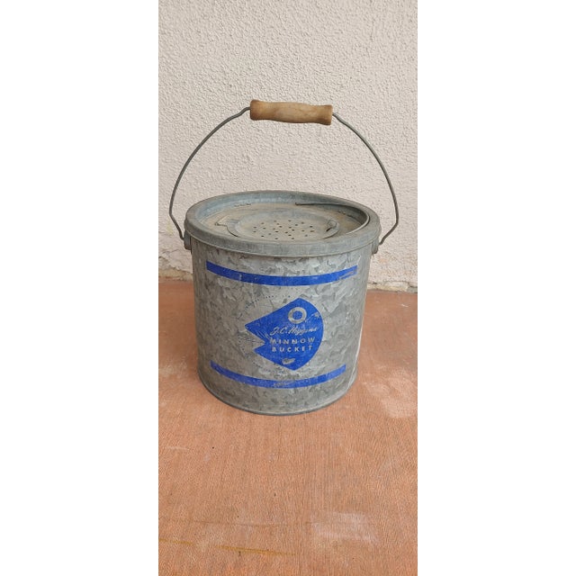 Vintage Galvanized Minnow Bucket | Chairish