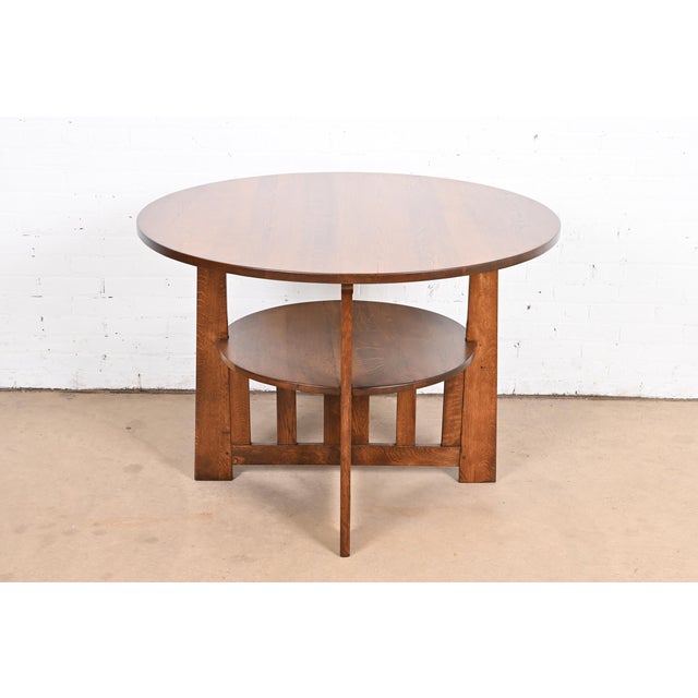 Limbert Style Antique Mission Oak Arts & Crafts Two-Tier Center Table ...