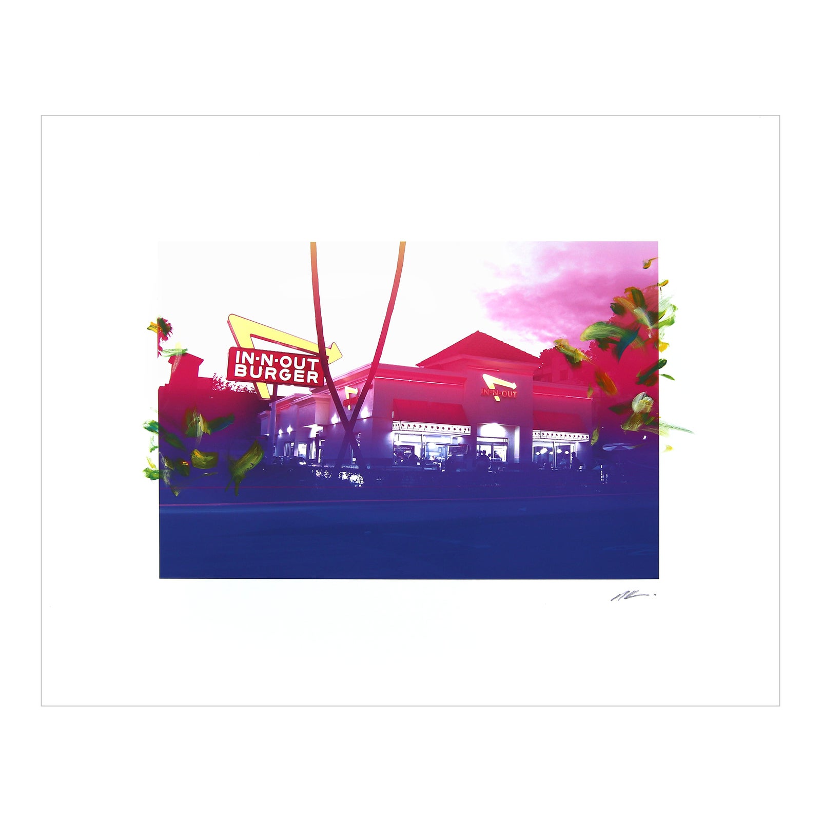 In 'N Out - Urban Purple Pink Restaurant Photography Painting on Paper ...